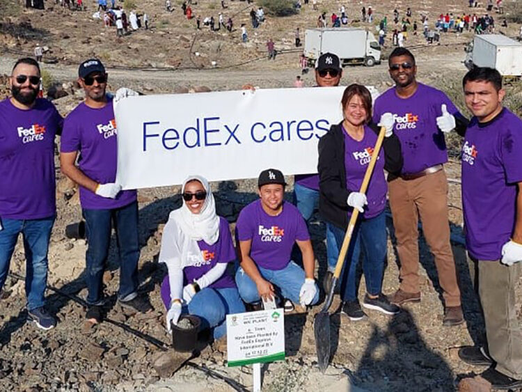 FedEx Express team members participate in tree planting